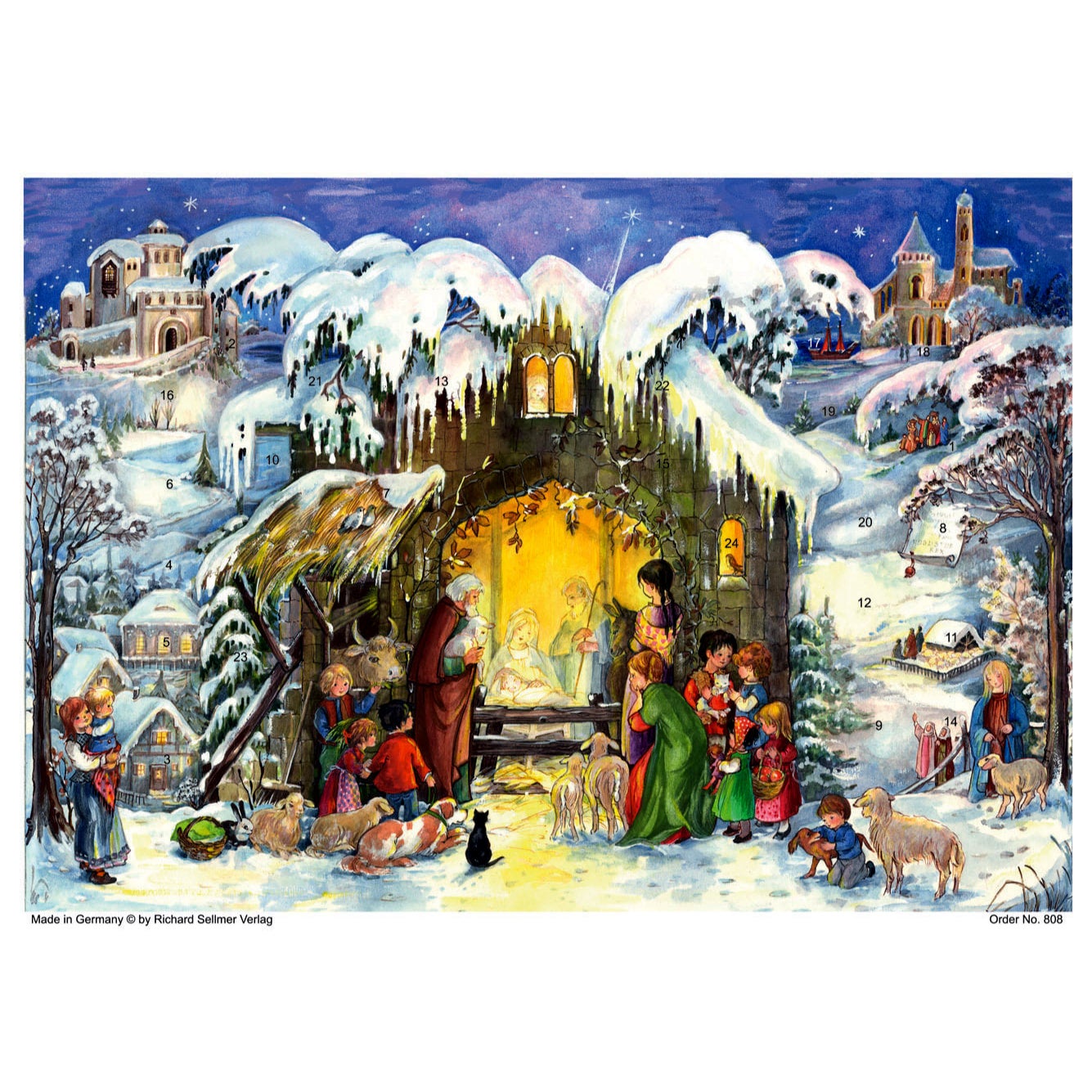 Advent Calendar Nativity Jesus is Born (808) | German Gift House
